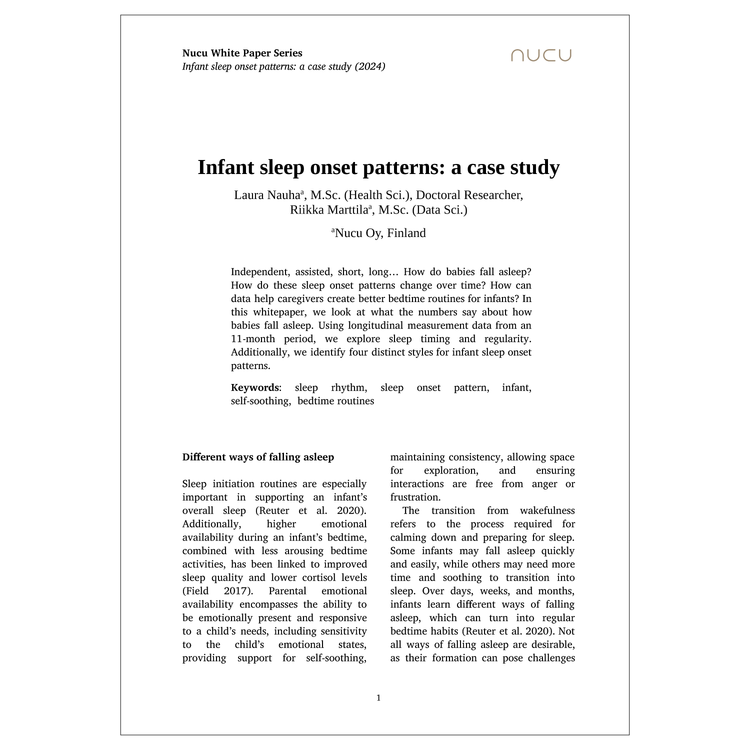 Infant sleep onset patterns: a case study – Nucu